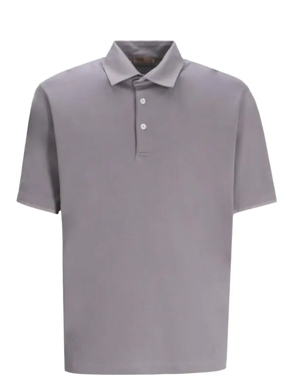 Herno Short-sleeve Cotton Polo Shirt - Gray