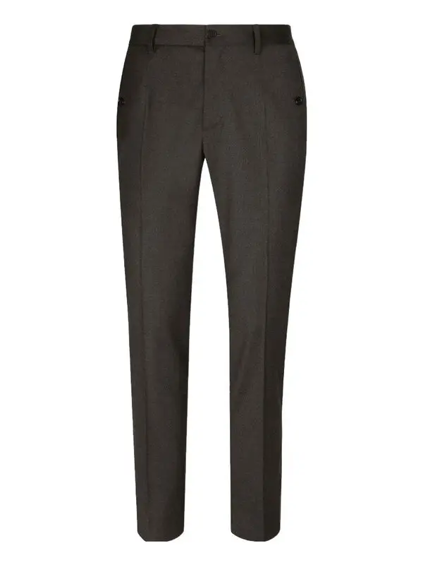 Dolce & Gabbana Logo Trim Tailored Trousers - Black