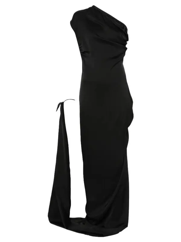 VIVIENNE WESTWOOD One-shoulder Draped Dress With Side Slits And Train Detail - Black