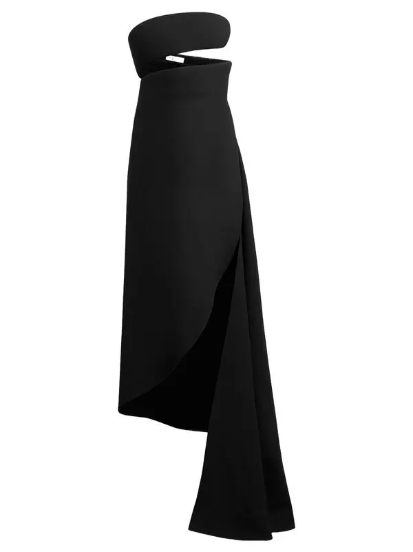 Alaïa Strapless Fluid Spiral Dress - Black