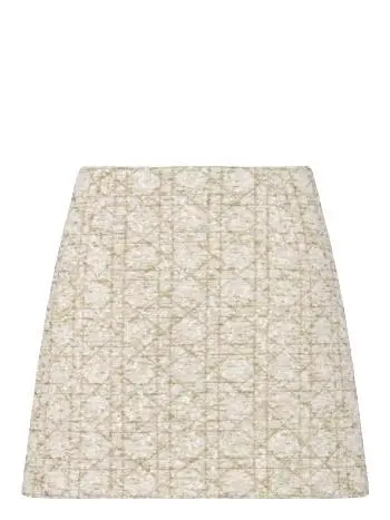 Dior Macro Cannage Mini Skirt - White And Gold