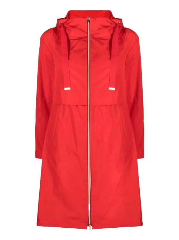 Herno Hooded Long Coat - Red