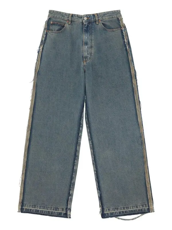 MAISON MARGIELA Wide-leg Denim Trousers With Contrast Insets - Blue