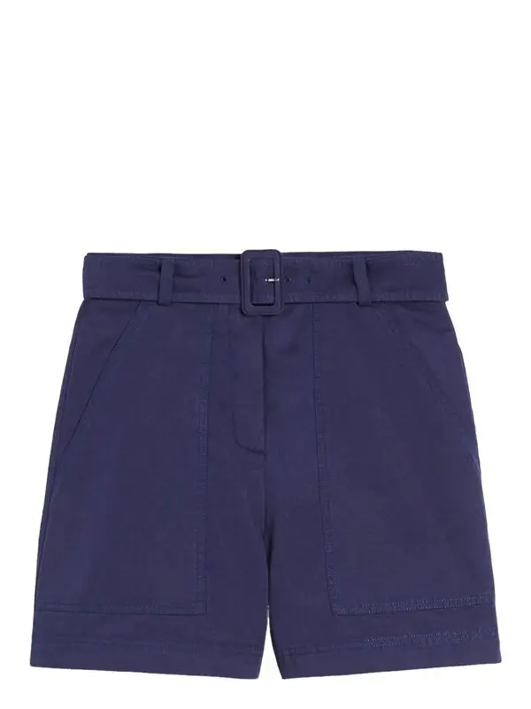 Max Mara Cirino Belted Shorts - Blue