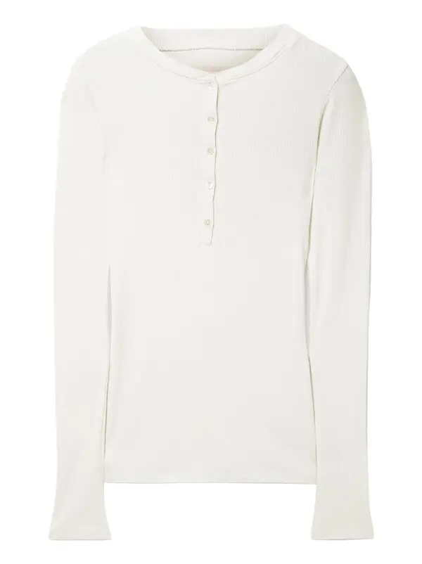 NILI LOTAN Jordan Ribbed Knit Pullover - Ecru