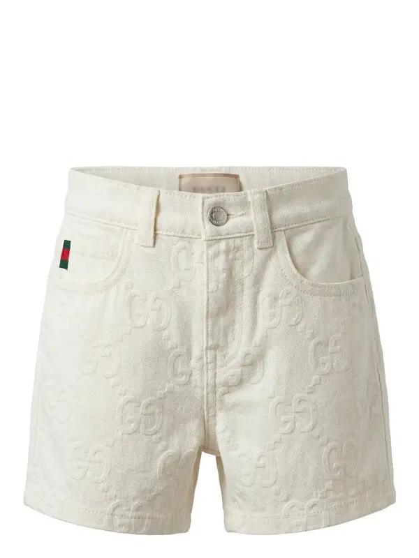 Gucci Belt-loop Monogram Shorts - White