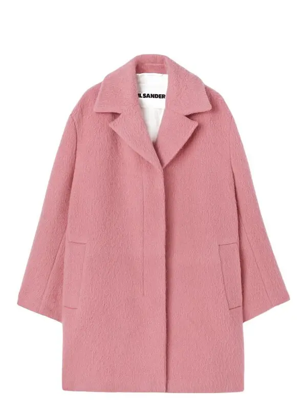 JIL SANDER Long-sleeved Brushed Knee-length Coat - Pink