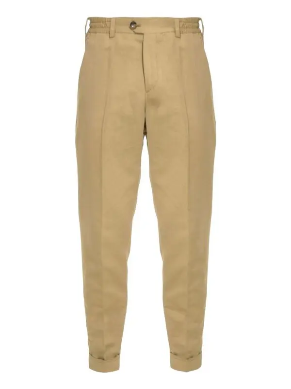 PT TORINO Cropped Turn-up Hem Trousers - Nude