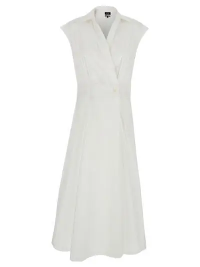 A.p.c. V-neck Sleeveless Button-up Dress - White
