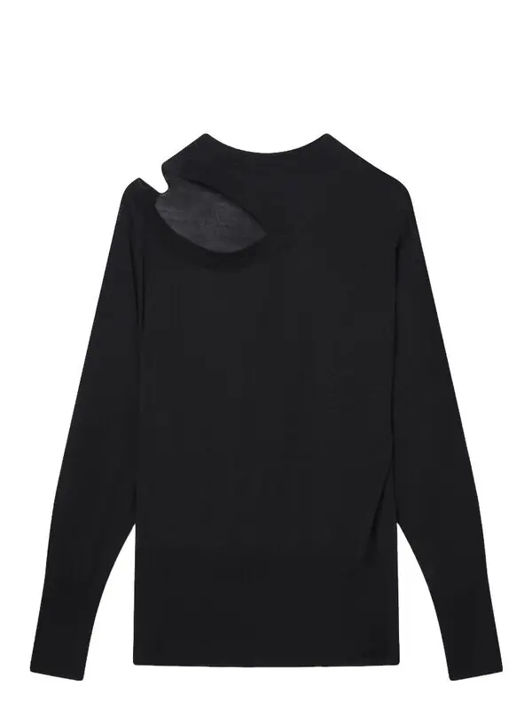 Stella McCartney Cut-out Detail Crewneck Knitted Top - Black