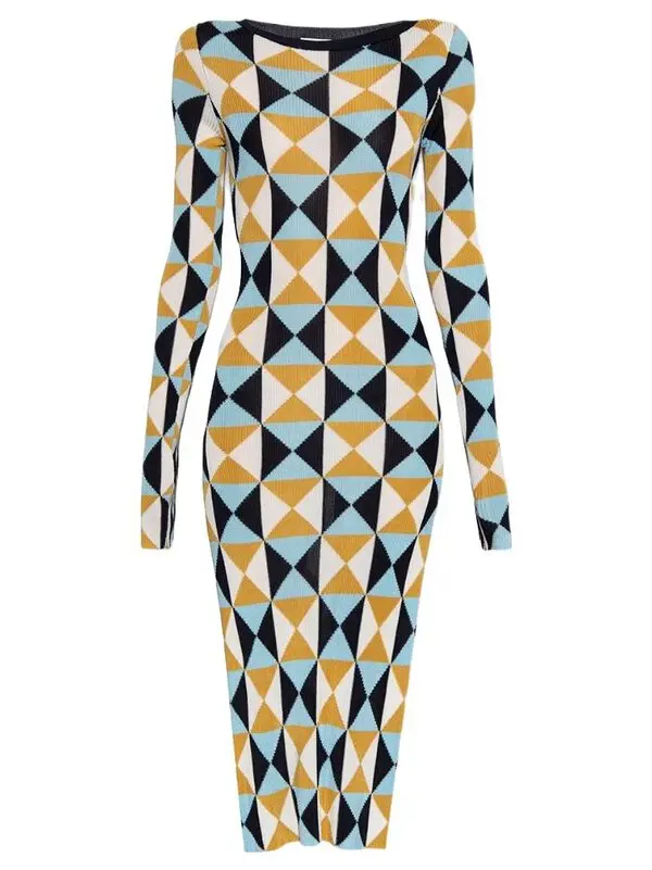 Etro Geometric Print Knit Midi Dress - Multicolor