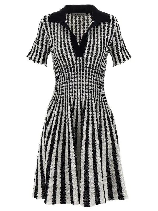 ANTONINO VALENTI Short-sleeved Lapel Dress - Black