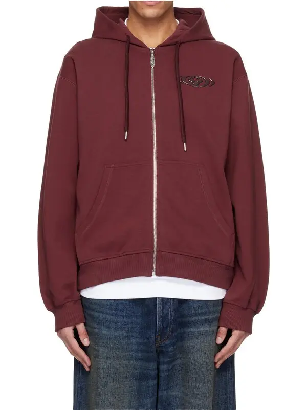 Casablanca Zippered Hoodie - Red