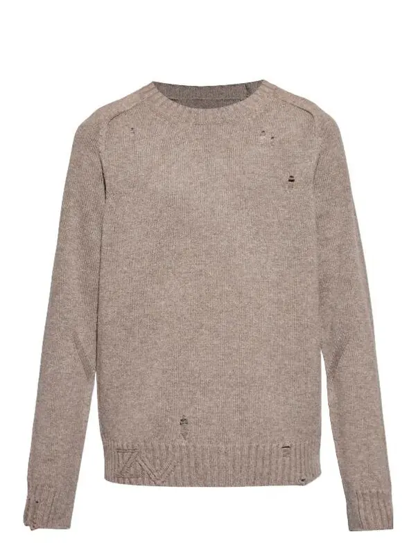Zadig&Voltaire Distressed Crew Neck Sweater - Nude