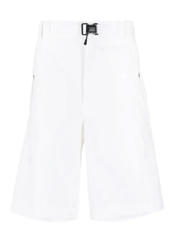 C.P. COMPANY Logo-print Belted-waist Shorts - White