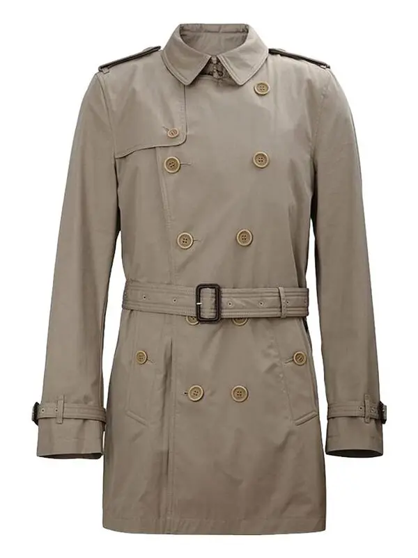 Burberry Double-breasted Long Trench Coat - Gray