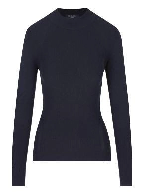 Loro Piana Mock Neck Ribbed Sweater - No
