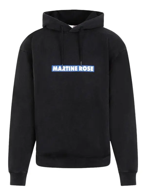 Martine Rose Long Sleeve Hoodie With Graphic Print - Black