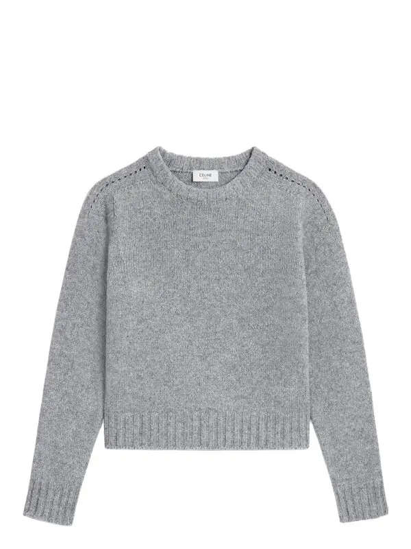 Celine Crewneck Sweater In Seamless Cashmere - Medium Gray