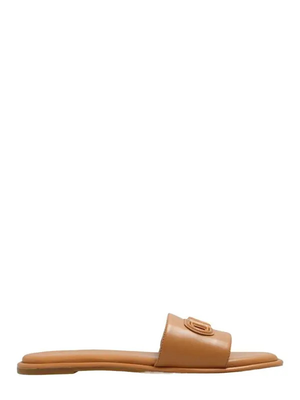 Michael Kors Round Toe Logo Slides - Brown