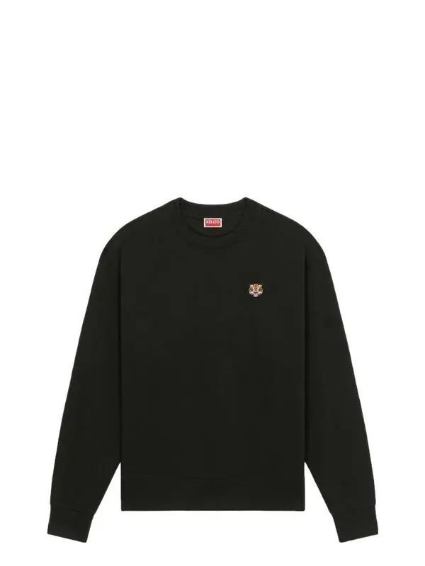 Kenzo Lucky Tiger Embroidered Crewneck Sweatshirt - Black