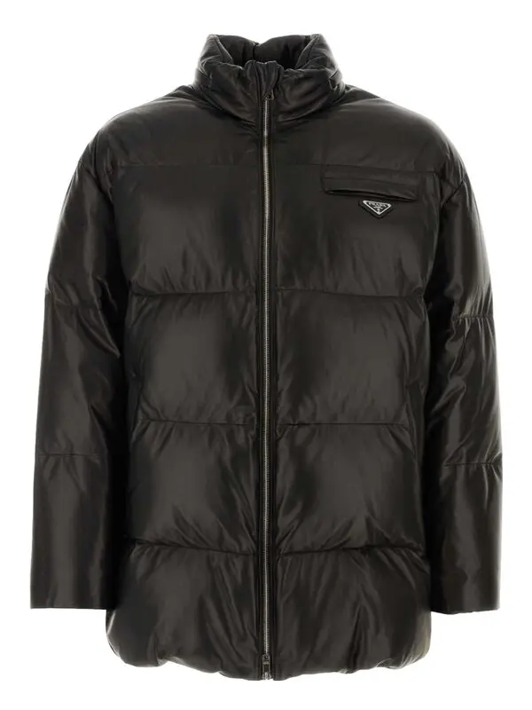Prada Zip-up Down Jacket - Black