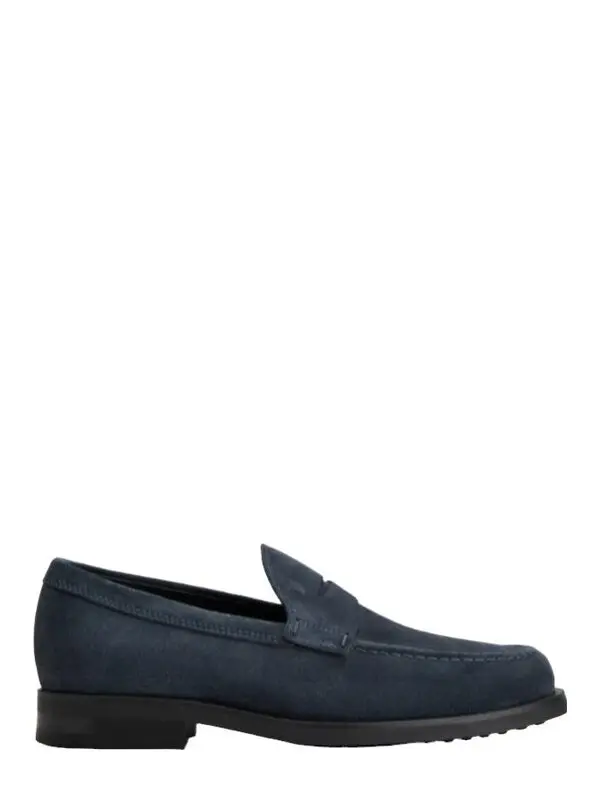 TOD'S Monogram-stamped Round-toe Loafers - Blue
