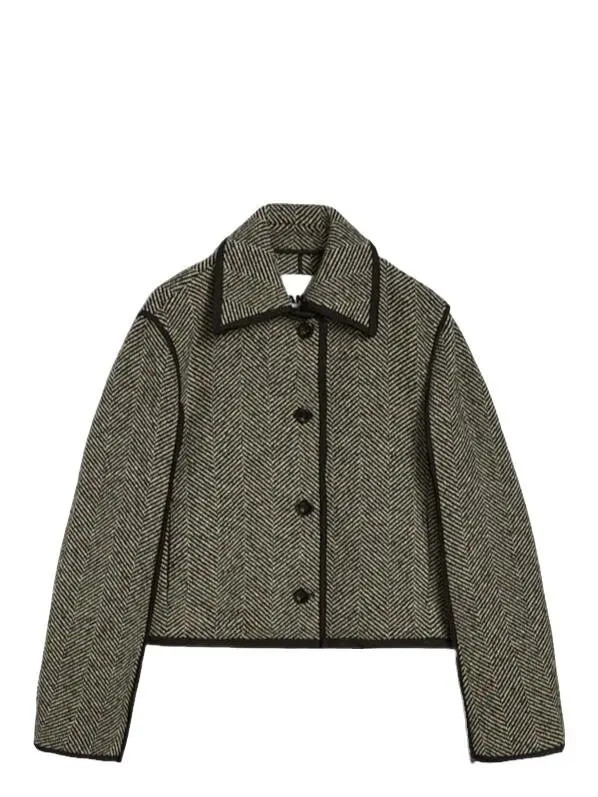 JIL SANDER Wool Tweed Jacket - Military Spot
