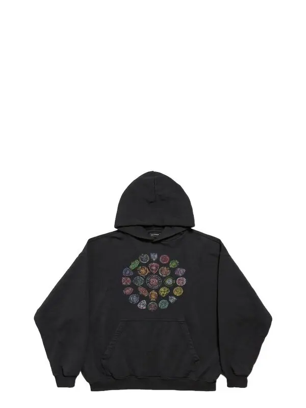 Balenciaga Graphic Printed Hoodie - Black Fade