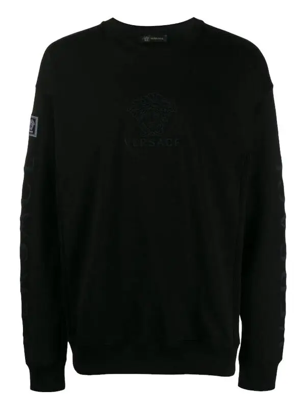 Versace Medusa Logo Crewneck Sweater - Black
