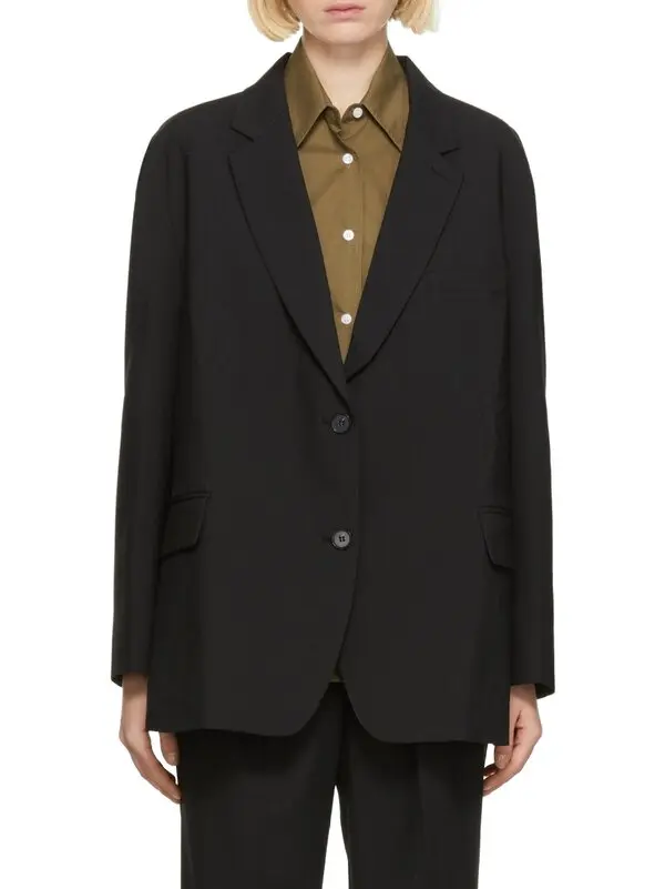 THE FRANKIE SHOP Logo Lapel Blazer - Black