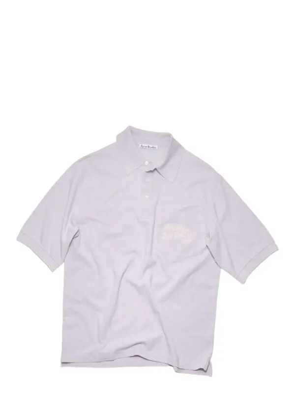 Acne Studios Logo Embroidered Polo Shirt - Light Lilac
