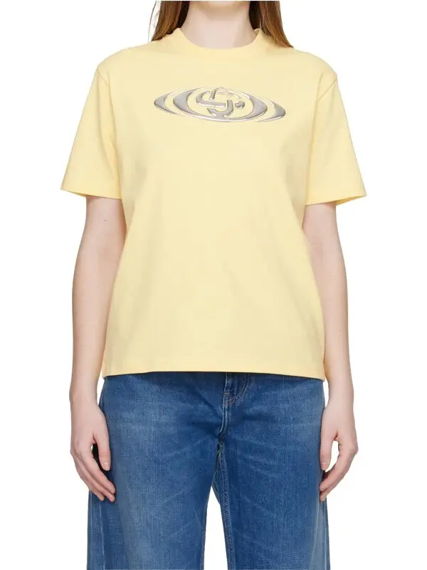 Casablanca Crew Neck Logo T-shirt - Nude