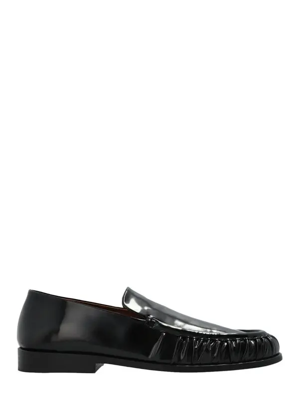 Marsèll Leather Slip-on Loafers With Gathered Detailing - Black