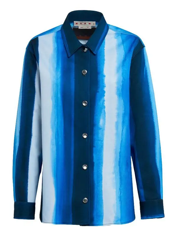 Marni Long Sleeve Striped Shirt - Blue
