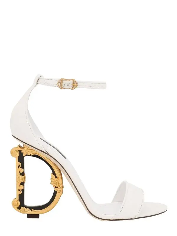 Dolce & Gabbana Baroque Dg Heel Sandals - White