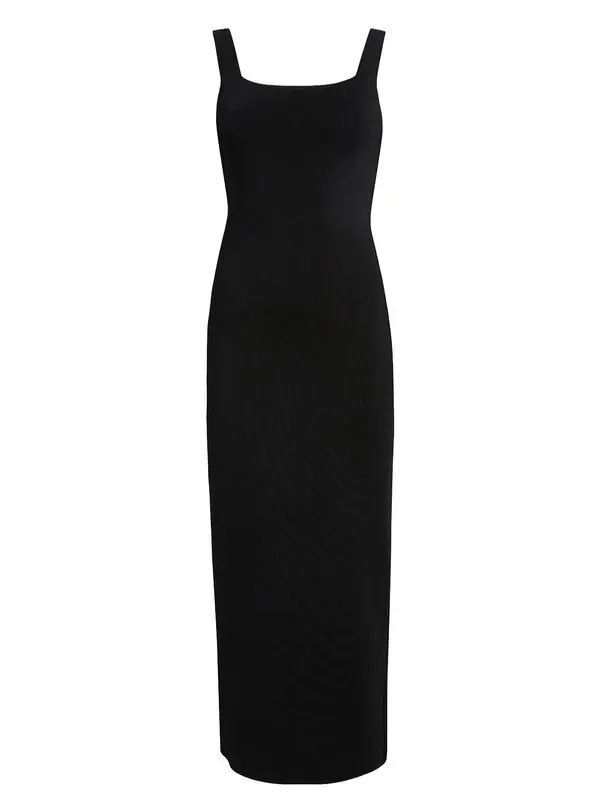 Khaite Dixi Square-neck Midi Dress - Black