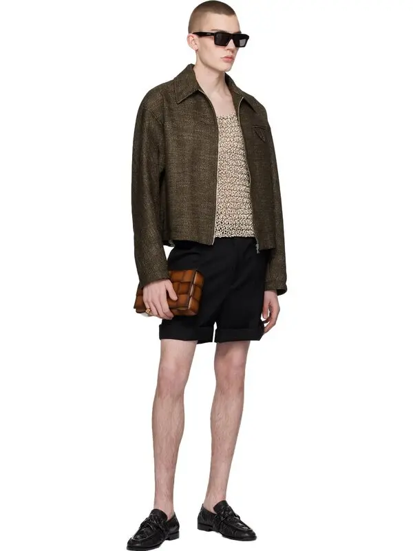 Bottega Veneta Sartorial Grain De Poudre Shorts - Black