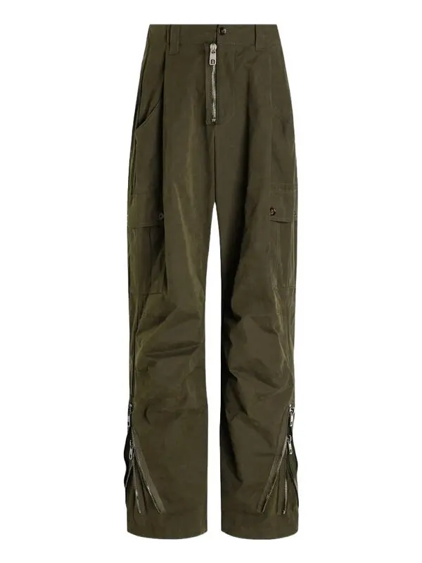 Dolce & Gabbana Faille Cargo Trousers With Zipper Detail - Green