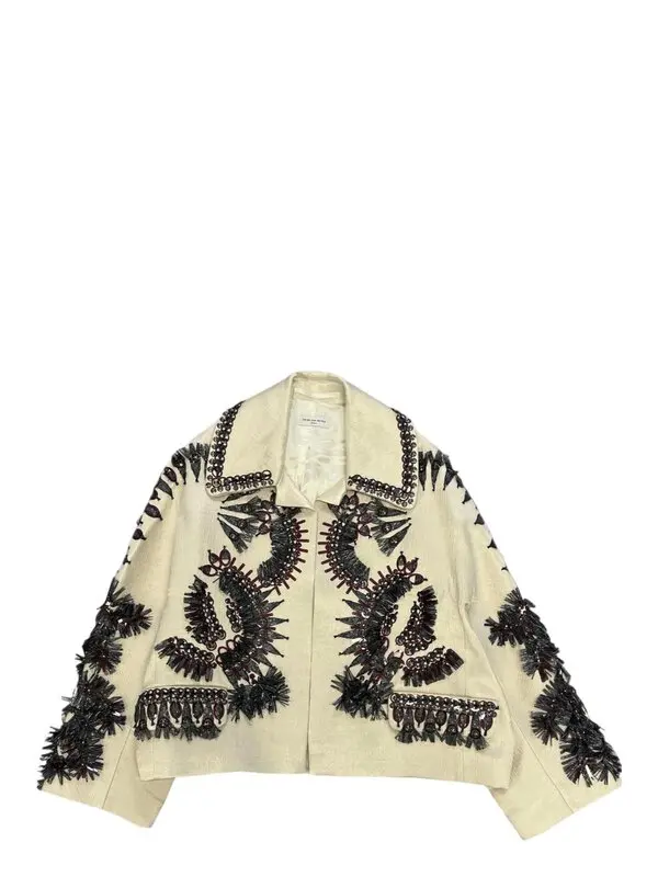Dries Van Noten Embellished Graphic Print Jacket - Nude