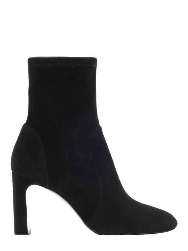 STUART WEITZMAN Block Heel Almond Toe Booties - Black