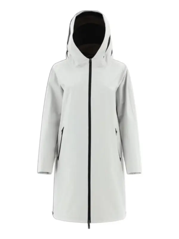 Herno Long-sleeved Hooded Zipped Coat - White