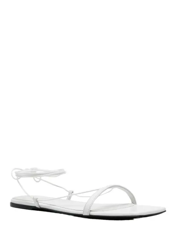 TOTEME Croc Effect Tie Sandals - White