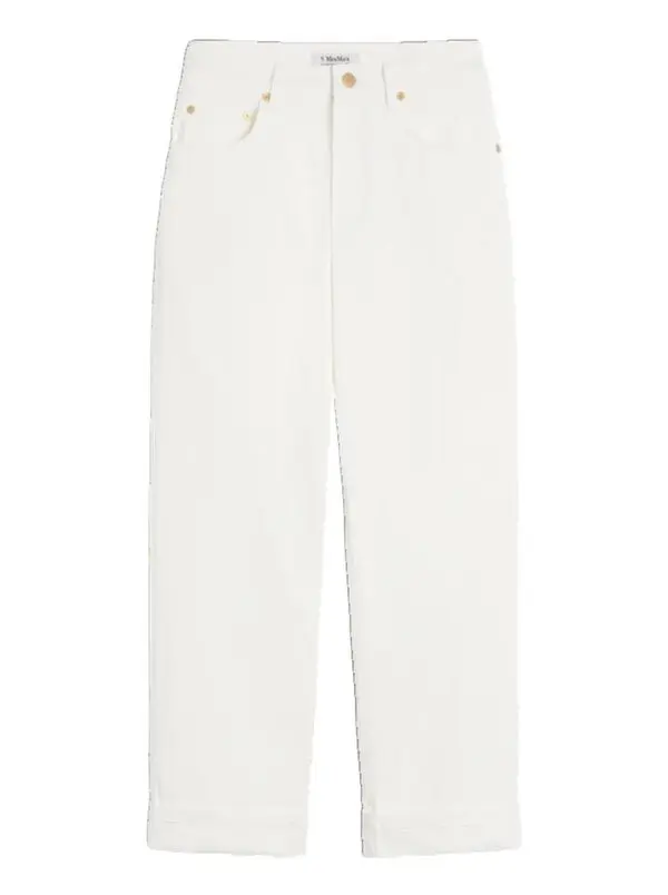 Max Mara Stretch Cotton Bull Denim Jeans - White