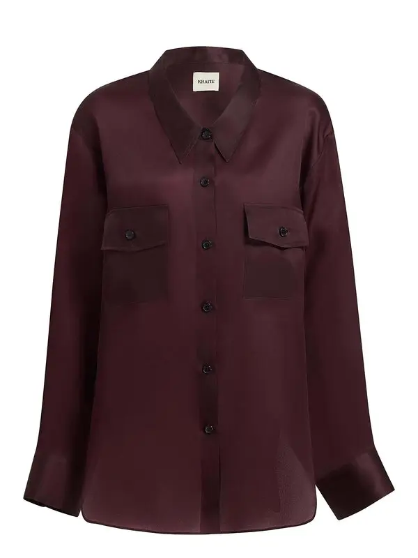 Khaite Matteo Flap-pocket Button-front Shirt - Almandine