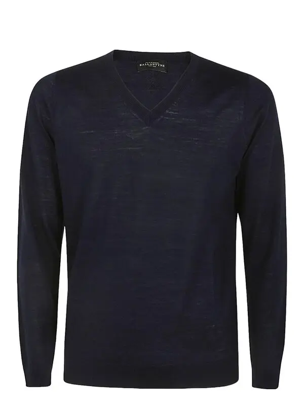BALLANTYNE V-neck Wool Jumper - Black
