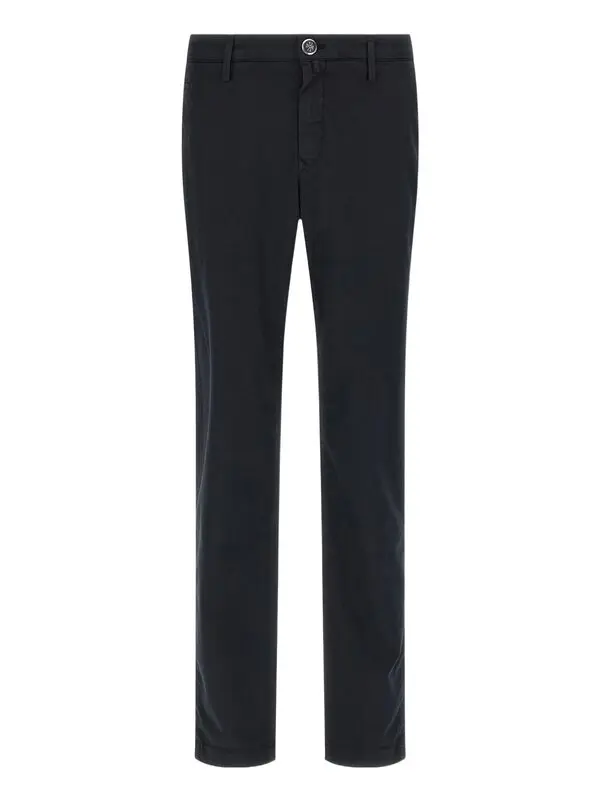 Jacob Cohen Logo Plaque Low-rise Straight-leg Trousers - Black