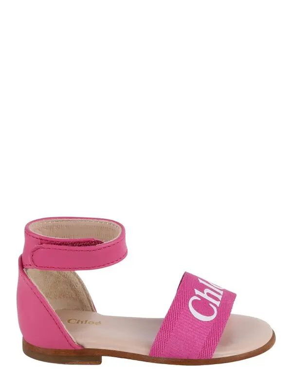 Chloé Logo Strap Sandals - Red