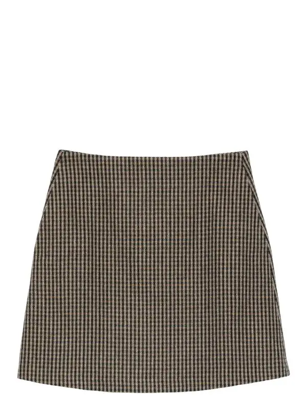A.p.c. Adelma Tweed Plaid Skirt - Brown