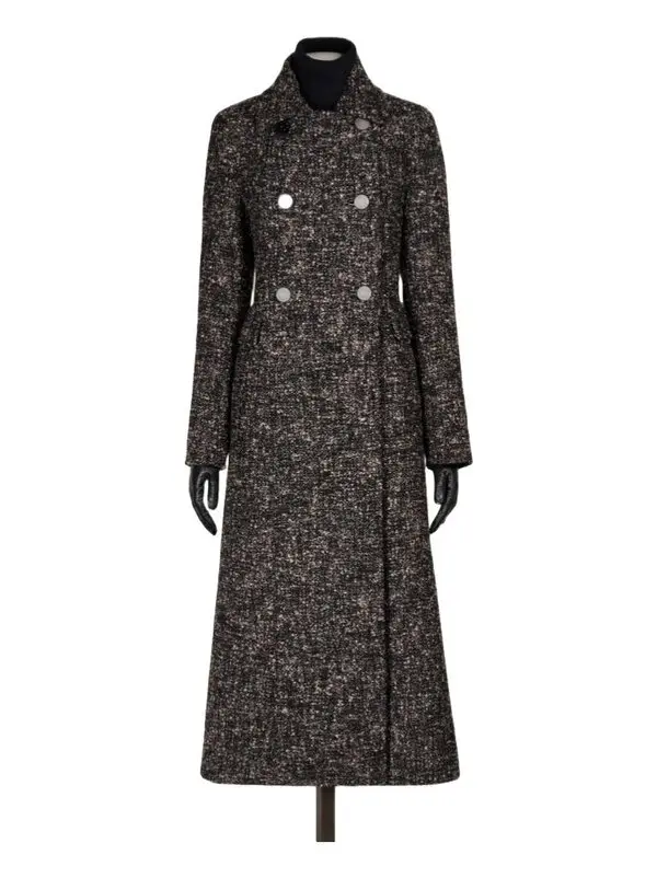 Max Mara Double Breasted Redingote Coat - Black